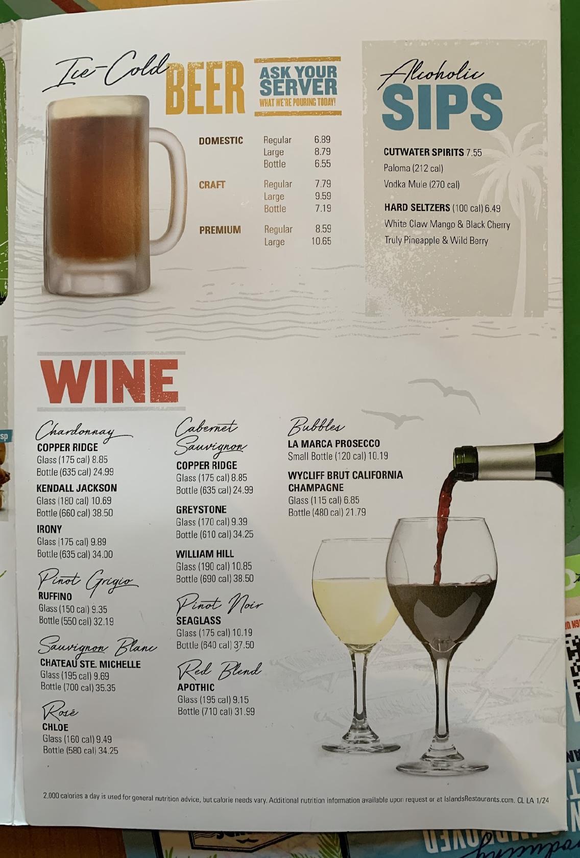 Menu at Islands Restaurant Burbank, Burbank