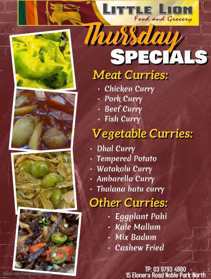 Menu at Little Lion Food & Grocery restaurant, Noble Park North