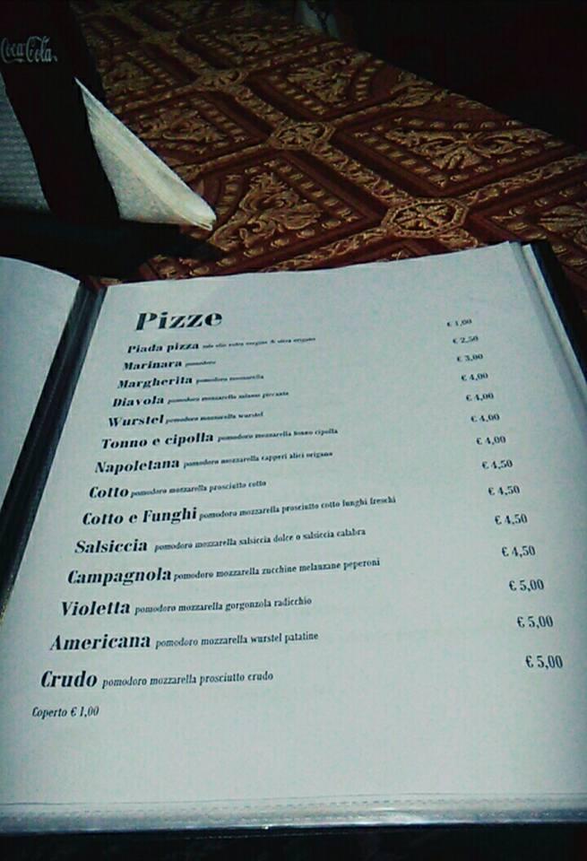 Menu at Lo Chalet restaurant, Castri di Lecce, Via Alcide de Gasperi