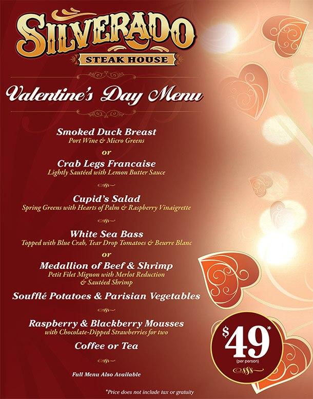 Menu at Silverado Steak House pub & bar, Las Vegas, Las Vegas Blvd S