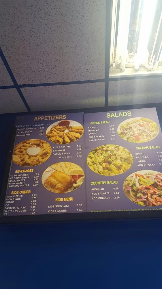 Menu at Delicious Greek restaurant, Aurora, 297 Wellington St E #3