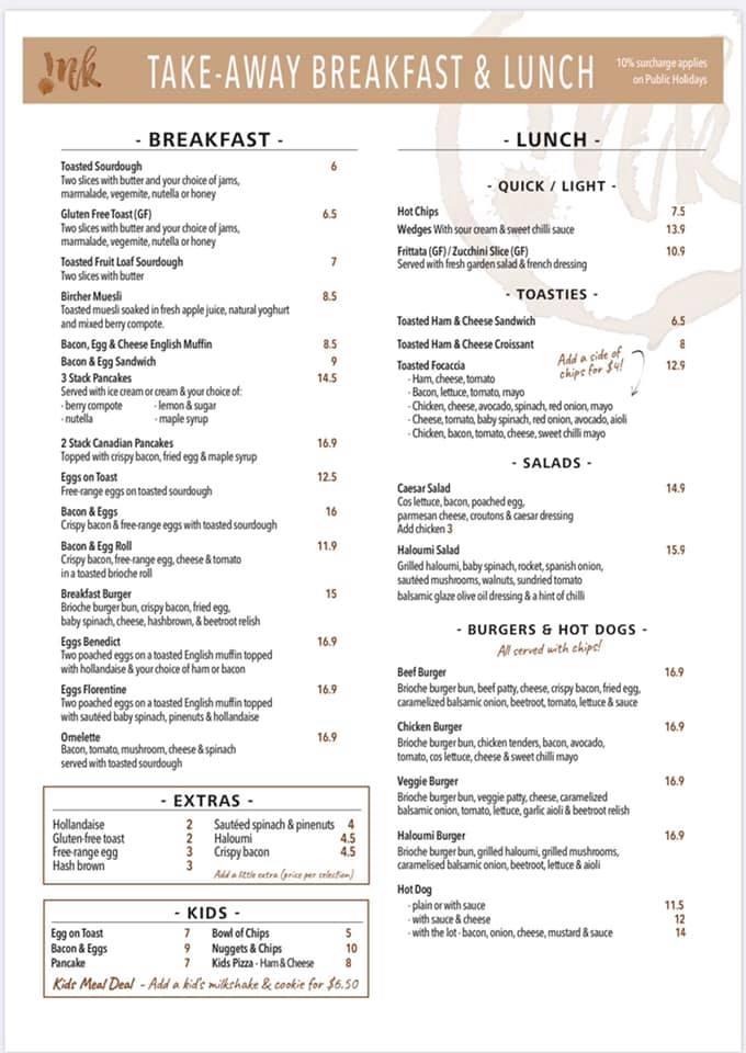 Menu at Ink Espresso Largs Bay cafe, Largs Bay