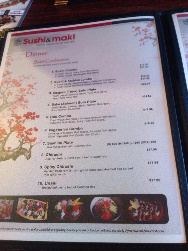 Menu at Sushi & Maki restaurant, Happy Valley