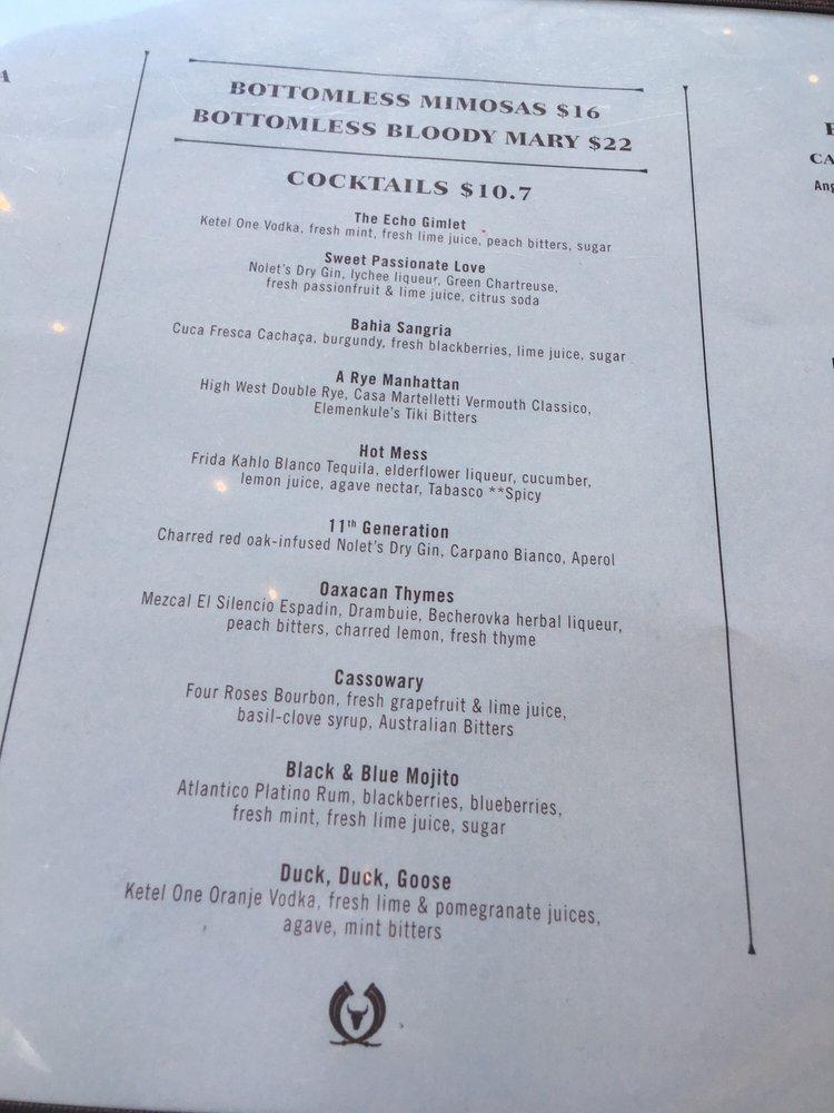 Menu at Echo & Rig Butcher and Steakhouse, Las Vegas