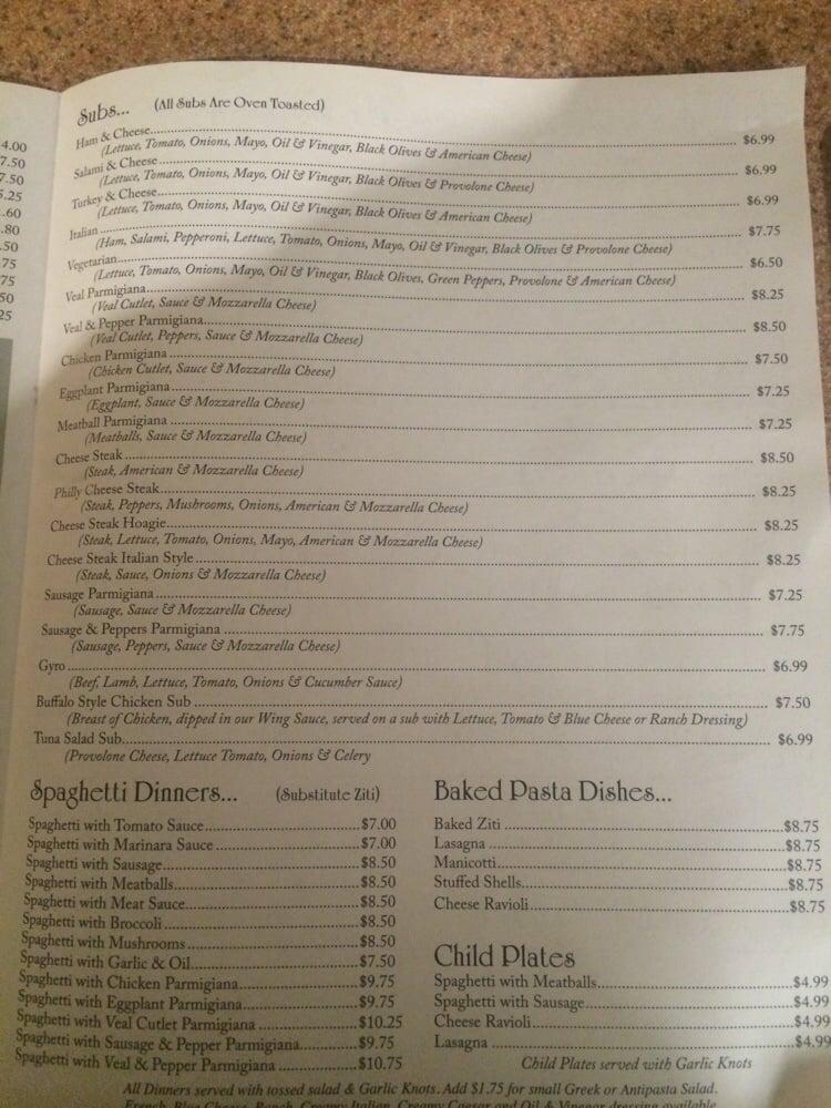 Menu at Filippos Pizza pizzeria, Edgewater