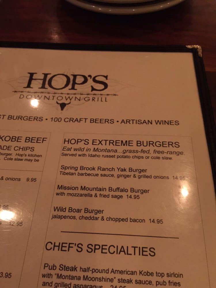 Menu at Hops Downtown Grill pub & bar, Kalispell