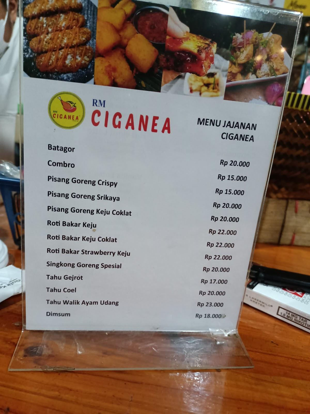 Menu at Rumah Makan Ibu Haji Ciganea (IHC) restaurant, Purwakarta, Jl ...
