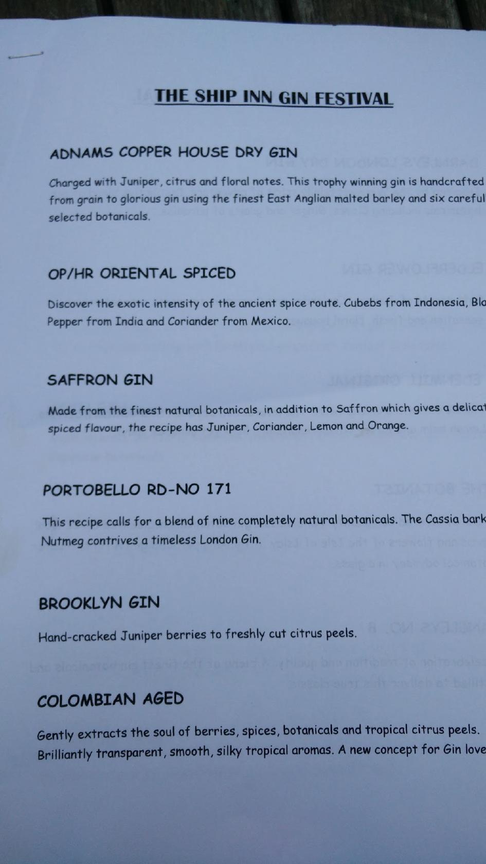 Menu at The Ship Inn pub & bar, March