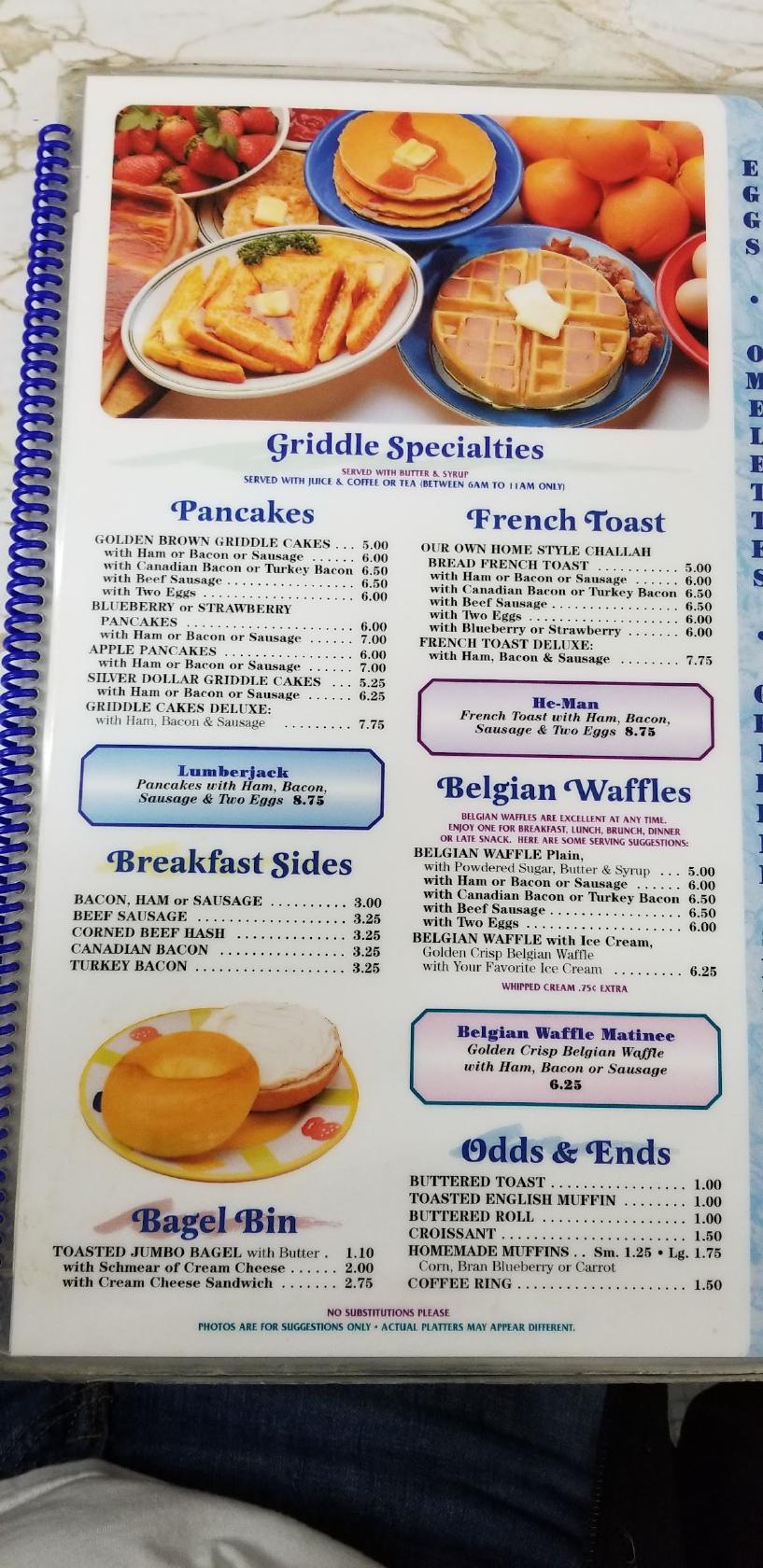 Menu at M & G restaurant, Yonkers
