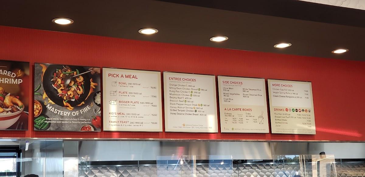 Menu at Panda Express fast food, Clarksville, Madison St