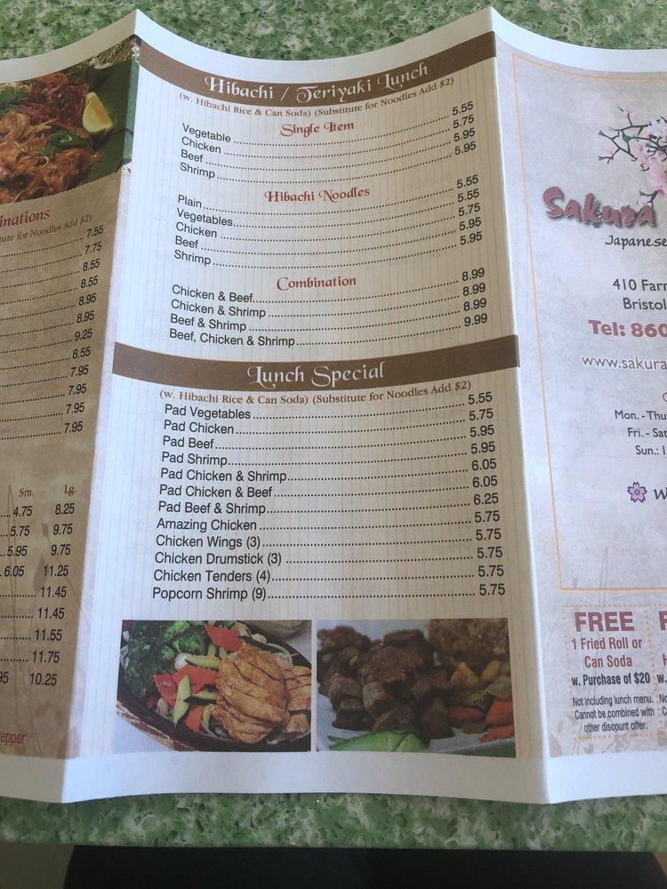 Menu at Sakura Kitchen restaurant, Bristol