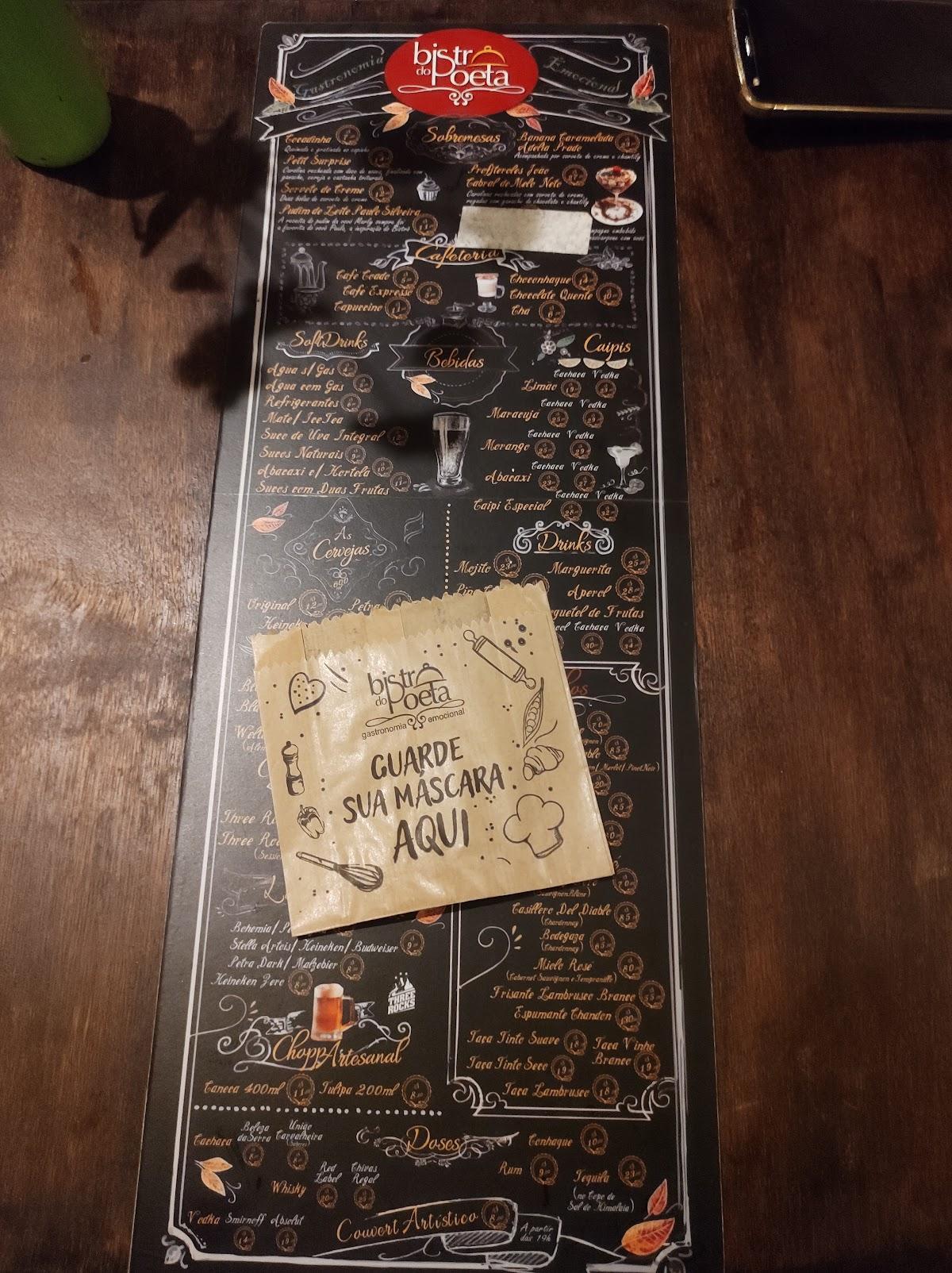 Menu em Bistrô do Poeta pub & Bar, Conservatória, Rua Luiz de Almeida Pinto