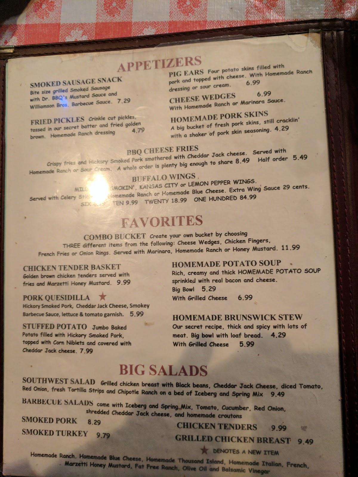 Menu at Hog Heaven/ Red Rooster BBQ, LaGrange, W Point Rd