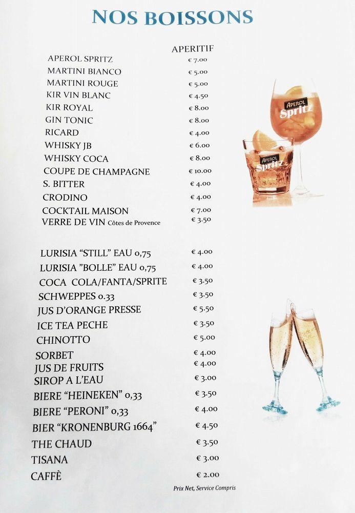 Menu at Leone Restaurant Menton, Menton