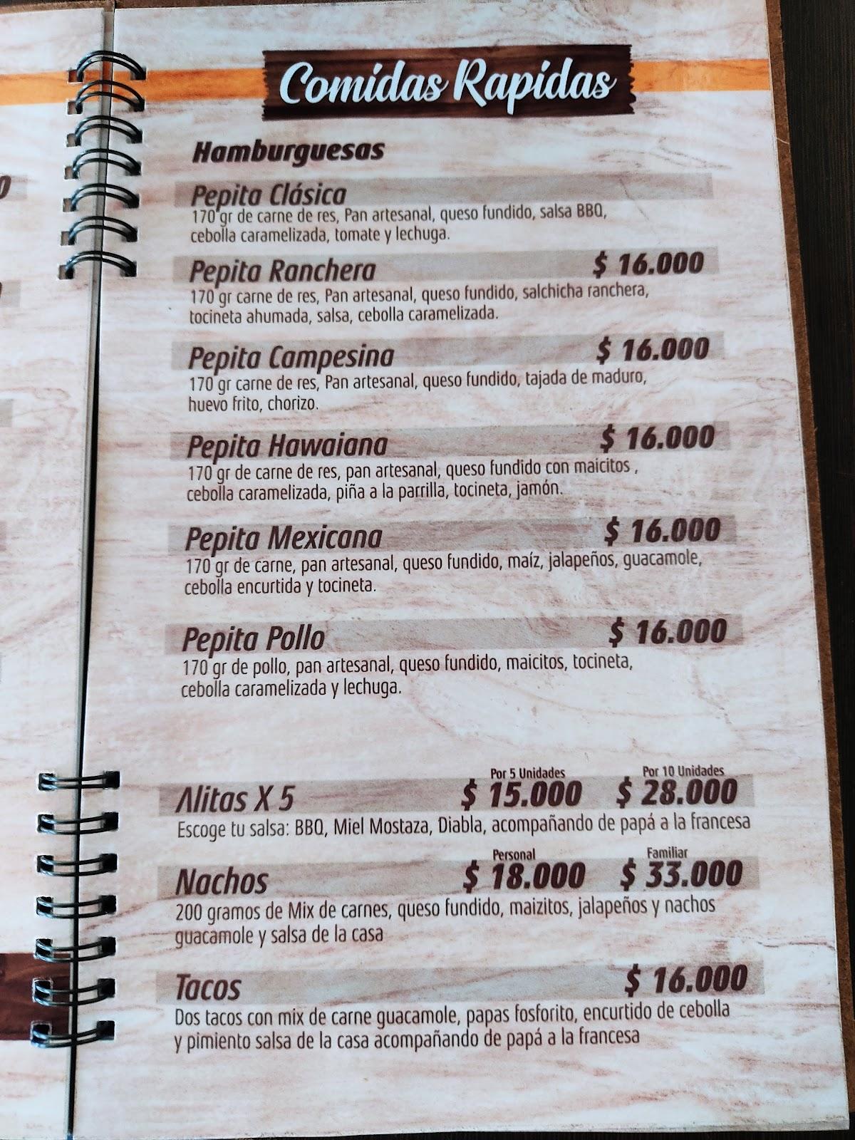 Menu at Restaurante-Bar Pepita, Samaniego