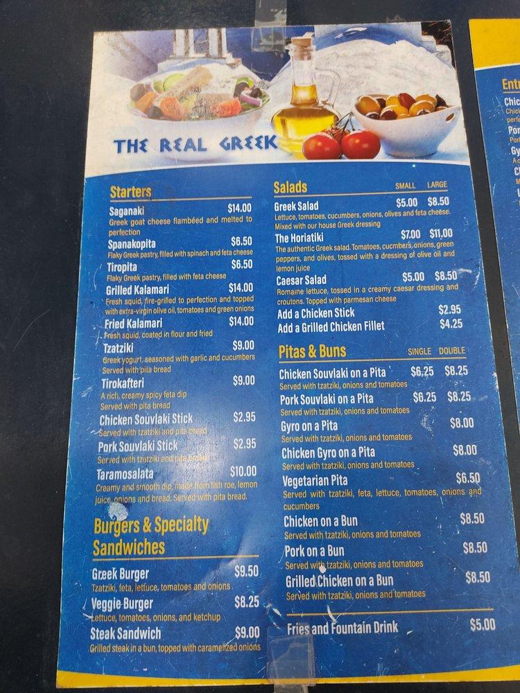 Menu at The Real Greek desserts, Toronto, 18 Lebovic Ave