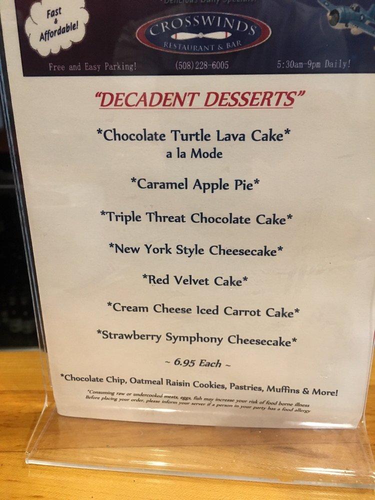 Menu at Crosswinds Restaurant, Nantucket