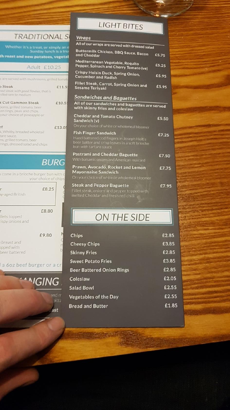 Menu at Friendship Inn pub & bar, Manchester, Scholes Ln