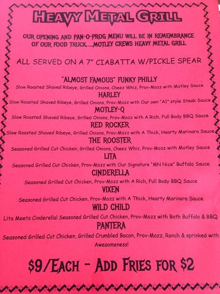 Menu at Heavy Metal Grill pub & bar, Lakeville, Holyoke Ave
