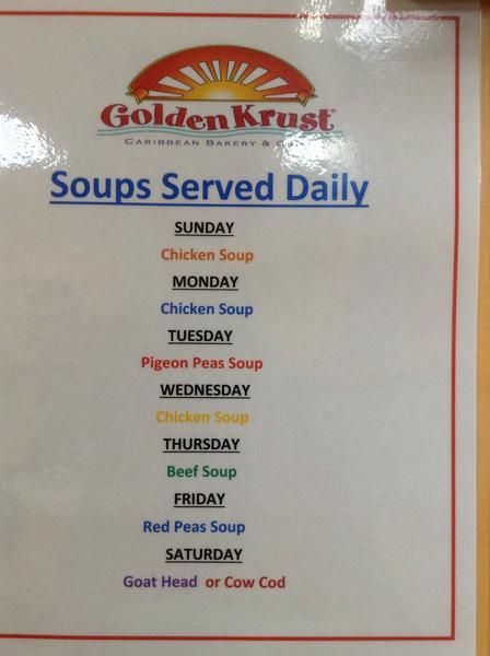 Menu at Golden Krust Caribbean Restaurant, Sunrise, W Sunrise Blvd