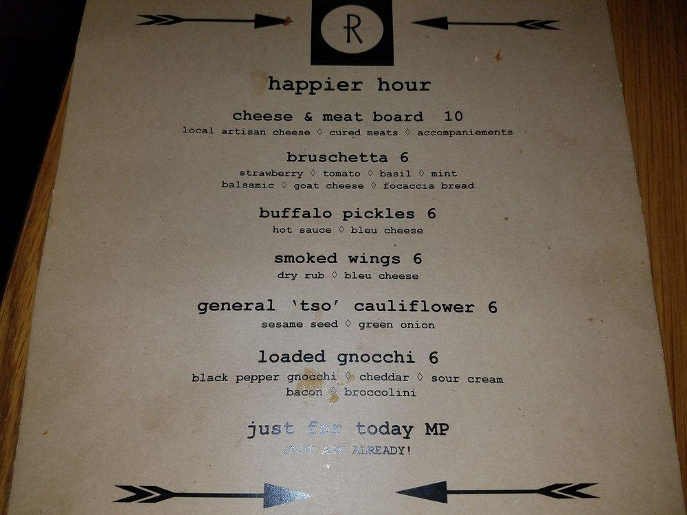 Menu at Revival Social Club, York, 19 N George St