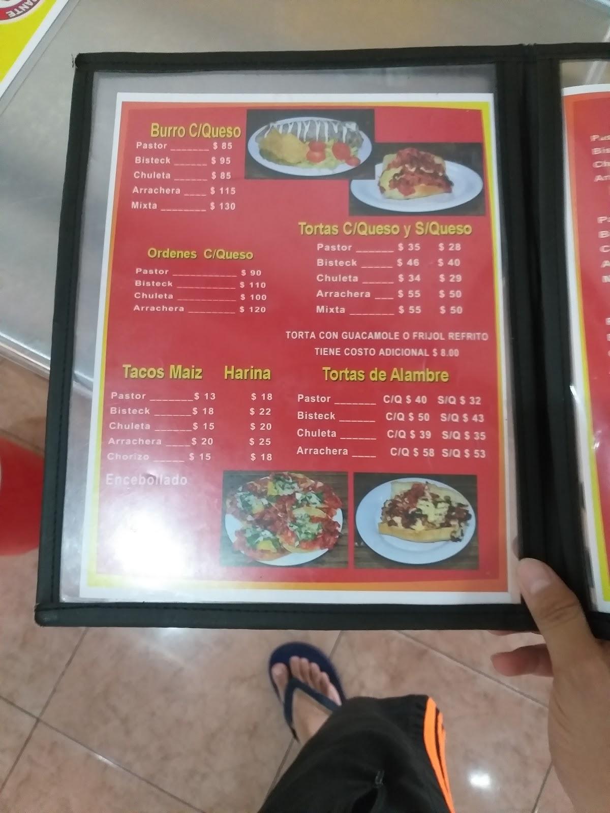 Menu at Taquería Méndez Chiapas restaurant, Merida, Local 2