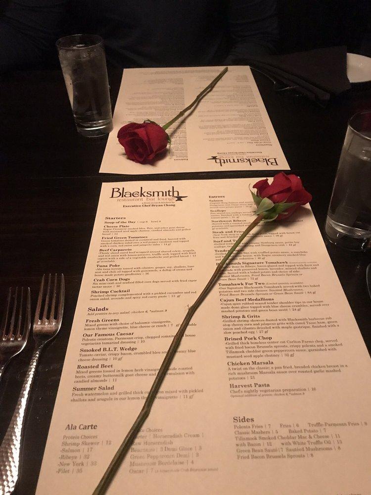 Menu at The Blacksmith Restaurant, Bend