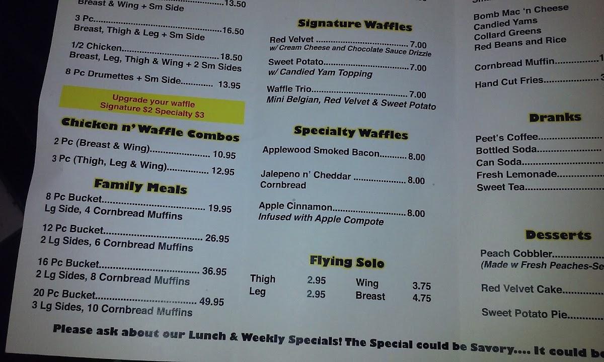 Menu at Keith’s Chicken N Waffles restaurant, Daly City