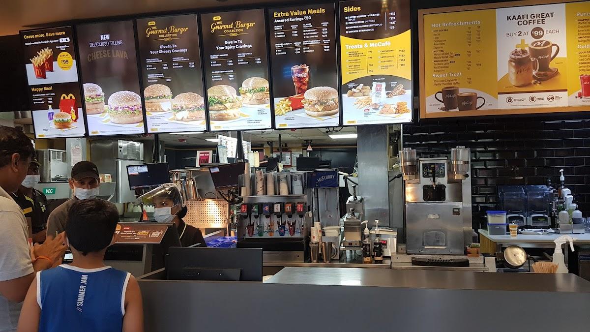 Menu at McDonald's, Lonavala