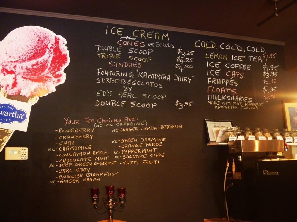 Menu at Nostalgia Coffee Company cafe, Toronto