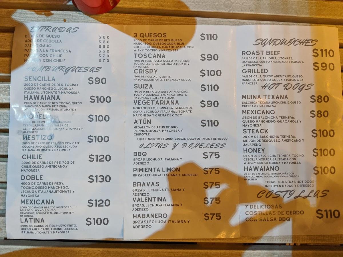Menu at The Best Burger Mx restaurant, Mexico