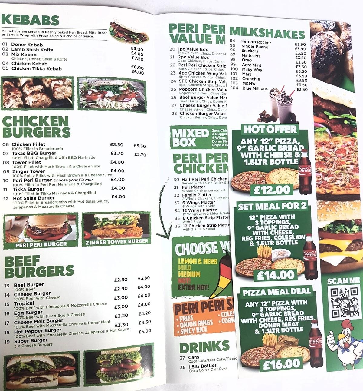 Menu at The Chicken Village fast food, Winsford