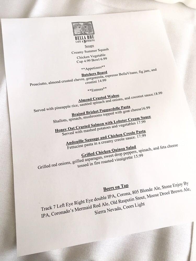 Menu at Bella Bru Cafe, Sacramento, Natomas Blvd Suite 100