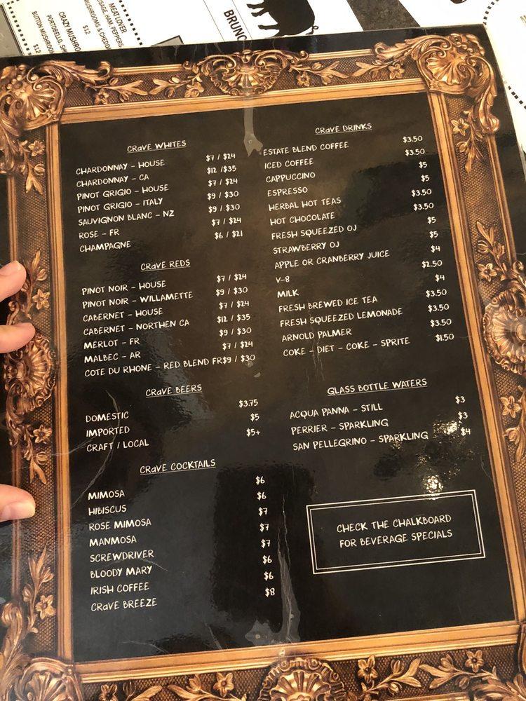 Menu at CRaVE Restaurant, Fort Myers