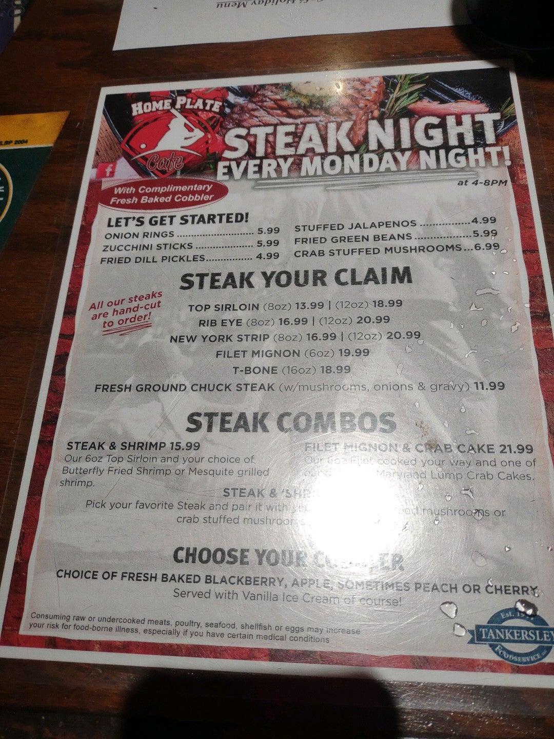 Menu at Home Plate Cafe & Bakery, Hot Springs Village