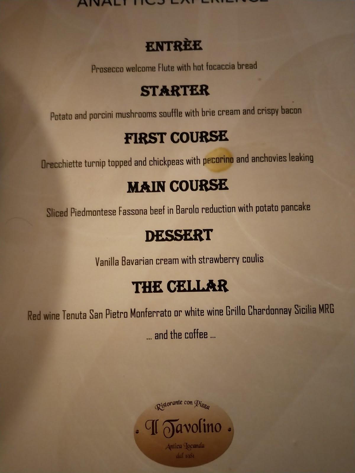 Menu da Il Tavolino steakhouse, Milano