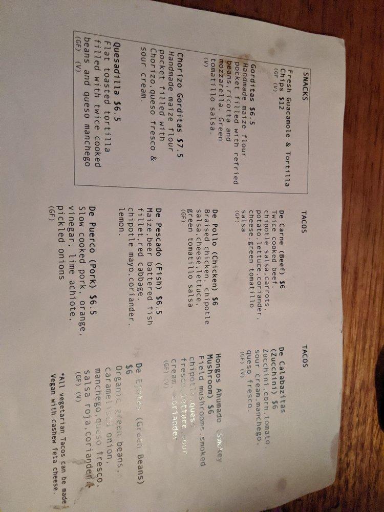 Menu at Little Hop pub & bar, Fitzroy