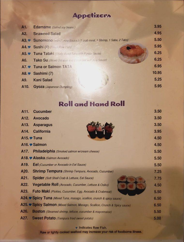 Menu at Lucky Liu's restaurant, Milwaukee