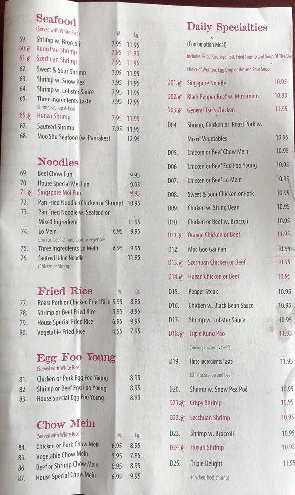Menu at New Han Dynasty Restaurant, Overlea