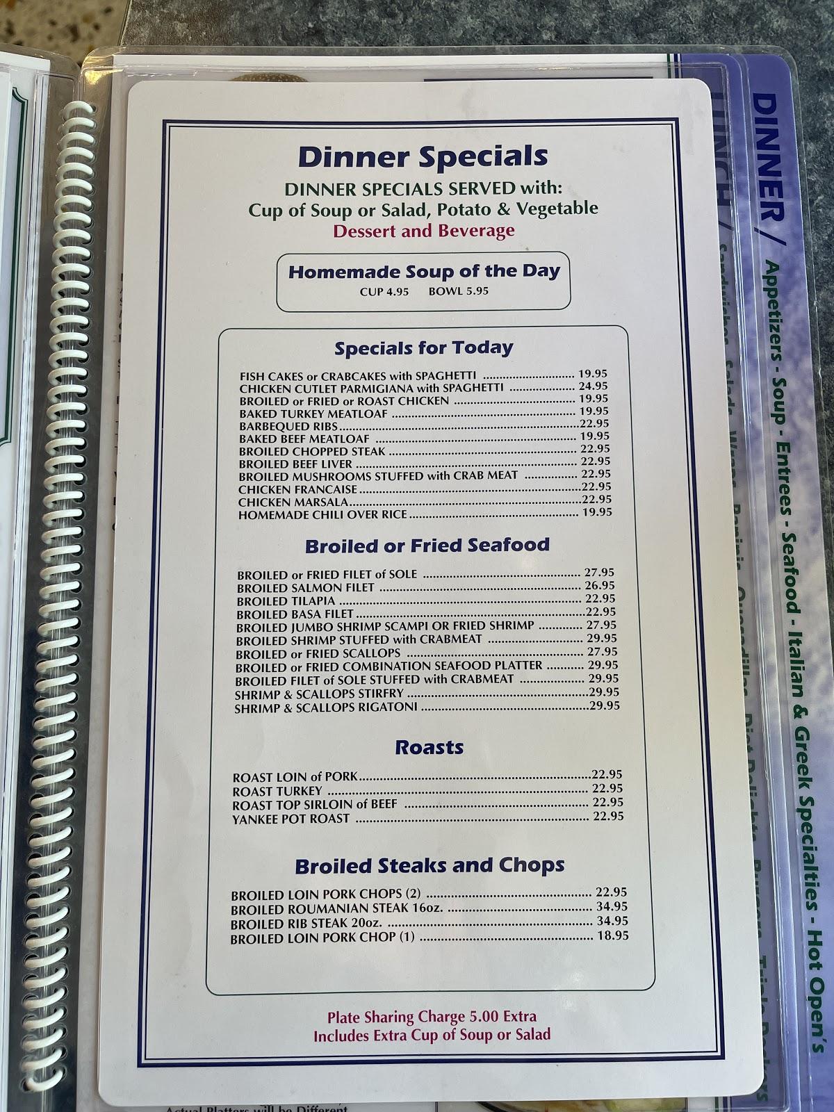 Menu at New Hyde Park Diner restaurant, New Hyde Park, 160 Hillside Ave.