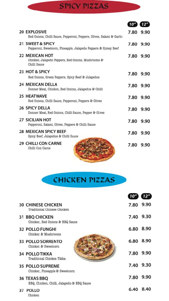 Menu at Pizza Experts fast food, Dronfield