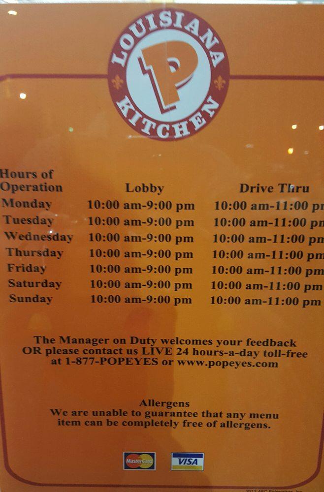 Menu at Popeyes Chicken fast food, Dallas, W Mockingbird Ln
