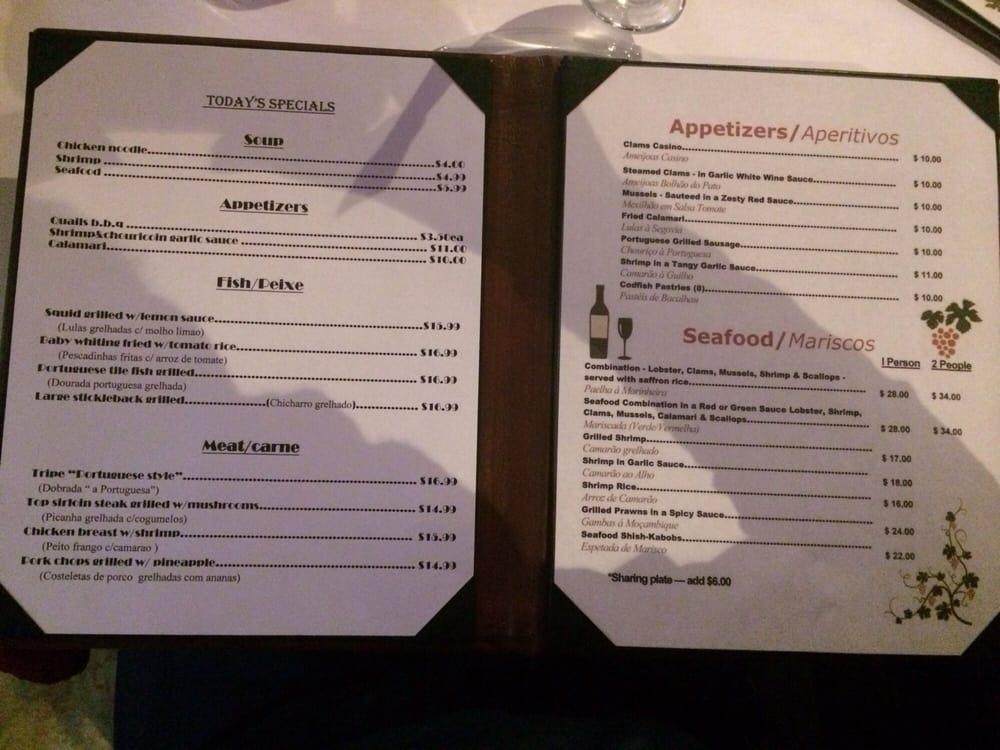 Menu at Portuguese Churrasqueira Restaurant, Spring Valley