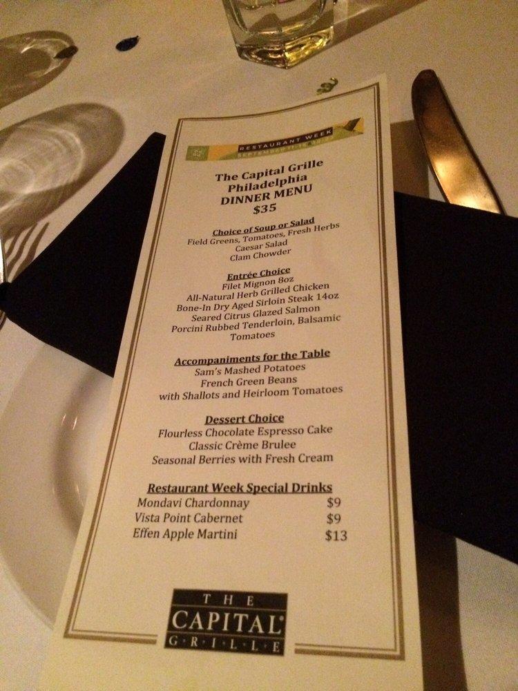 Menu at The Capital Grille pub & bar, Philadelphia