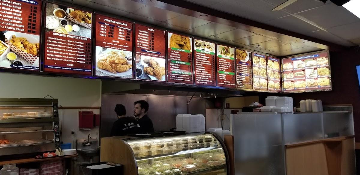 Menu at USA Chicken and Biscuit restaurant, Manchester