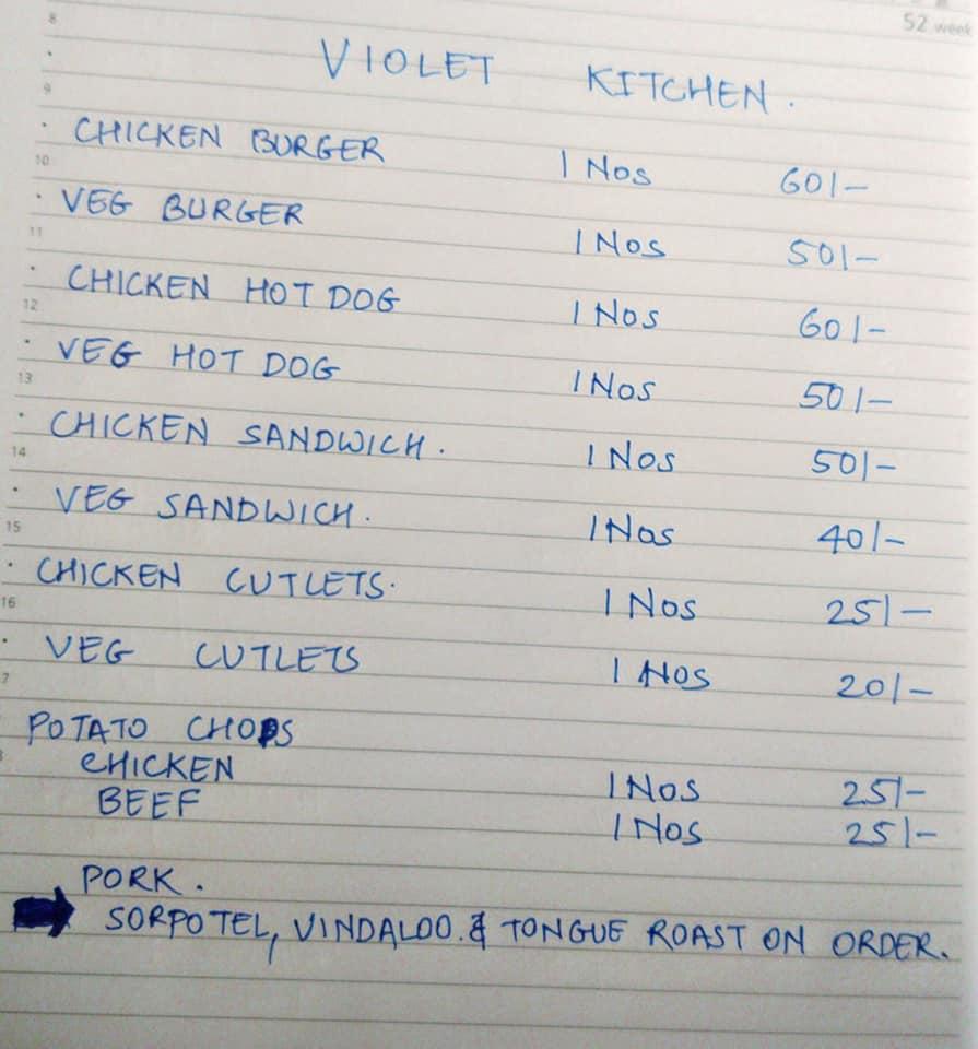 Menu at Violet Kitchen, Mumbai