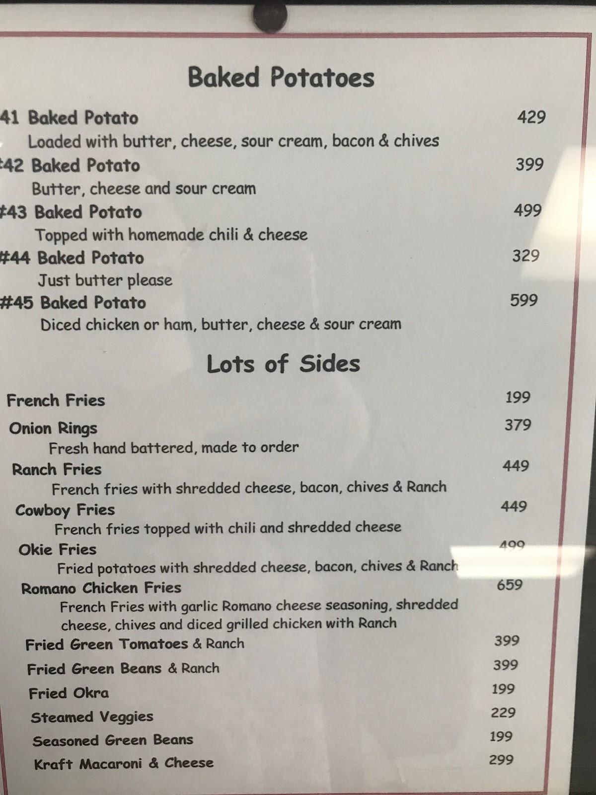Menu at Jonny's At Oak Tree restaurant, Duncan