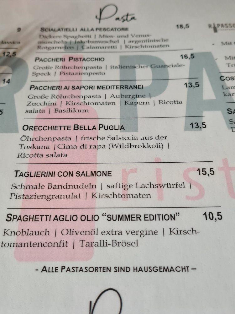 Menu at Ristorante Ripasso restaurant, Augsburg