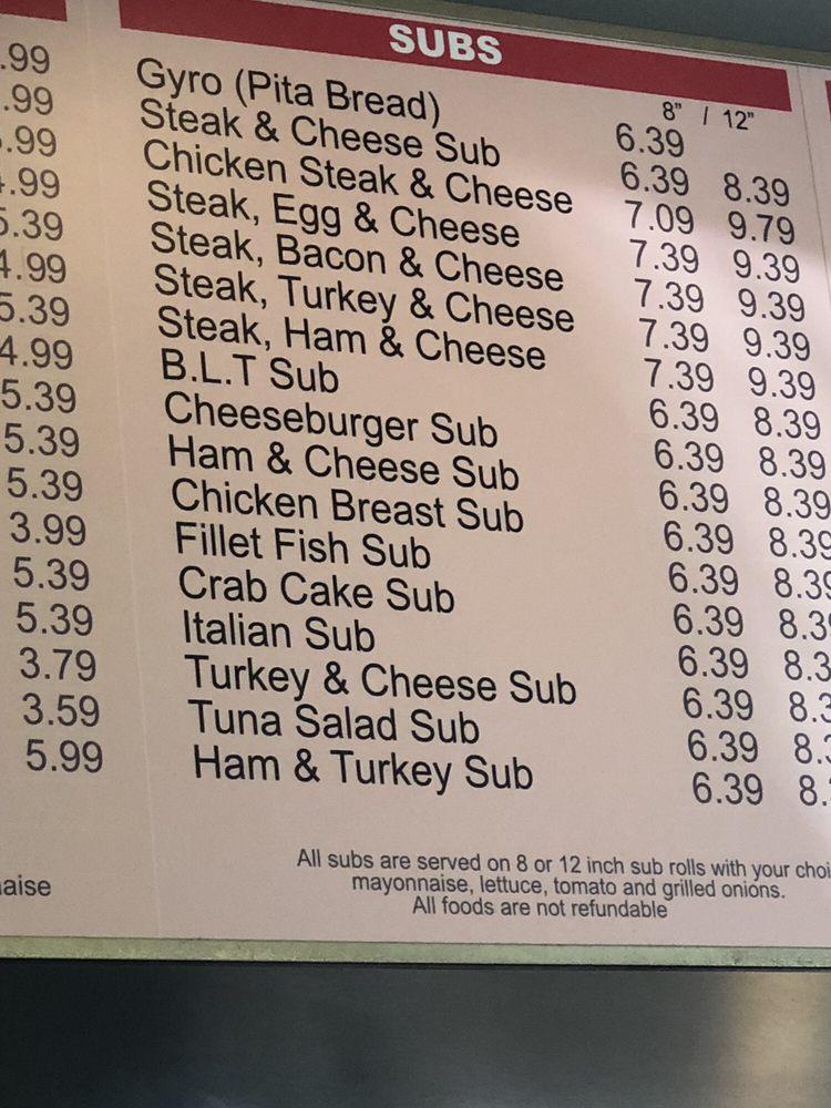Menu at Sunny's Seafood & Deli restaurant, Woodbridge