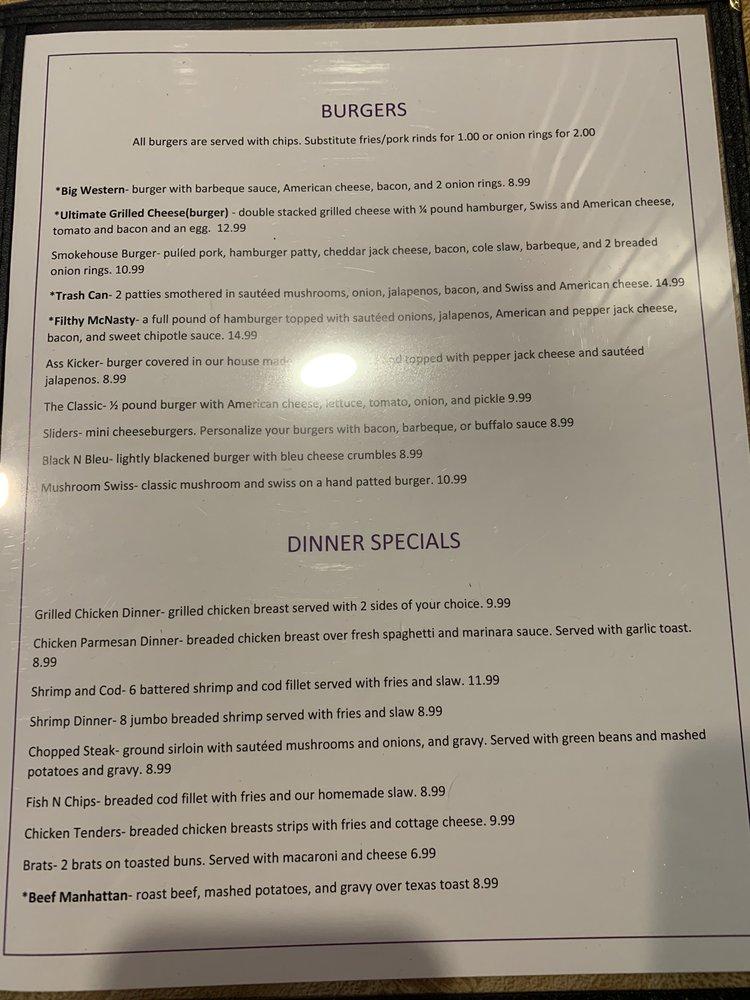 Menu at Westside Pub, Indianapolis